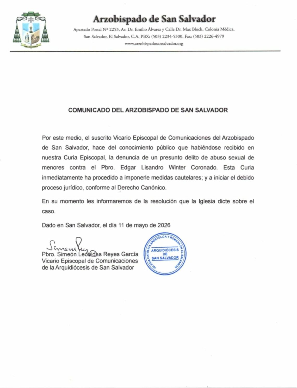 Arzobispado anuncia investigación contra sacerdote de San Marcos por ...